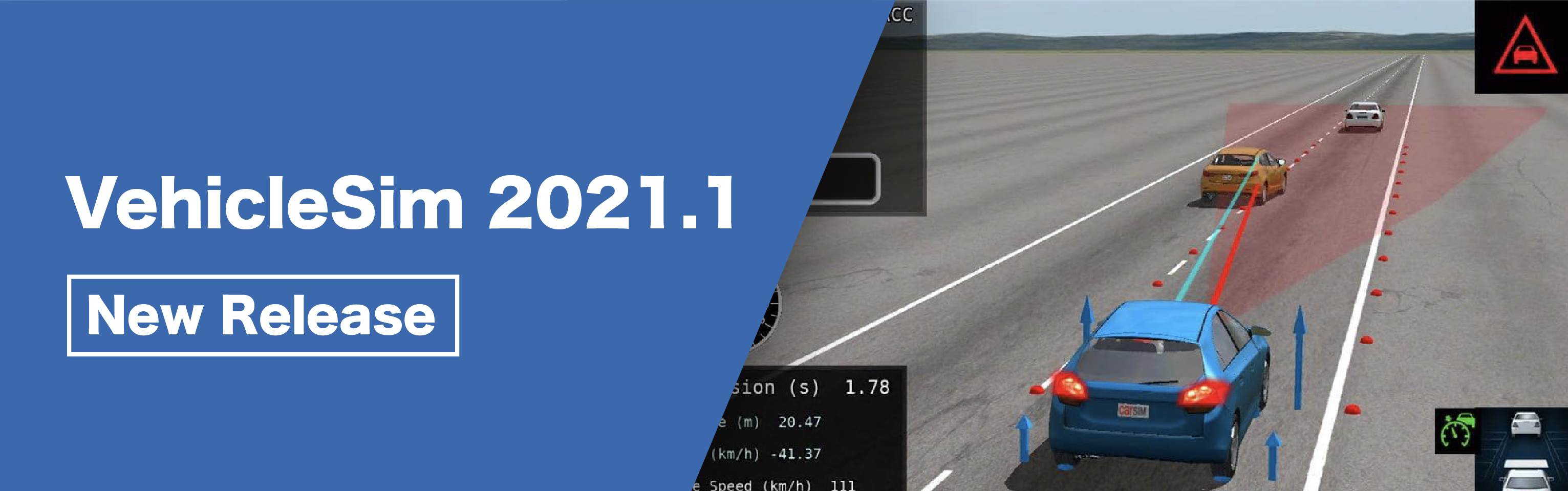 CYBERNET 思渤科技 - 產品與服務 - 測試與測量 - VehicleSim 車輛相關動態模擬 - VehicleSim 2021.1 新版本